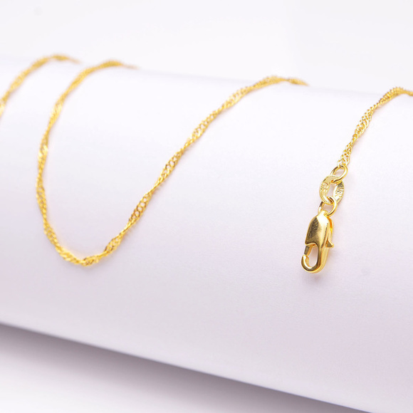 Jewelry | 18k Yellow Gold Gf Water Wave Chain Necklace 26 | Poshmark